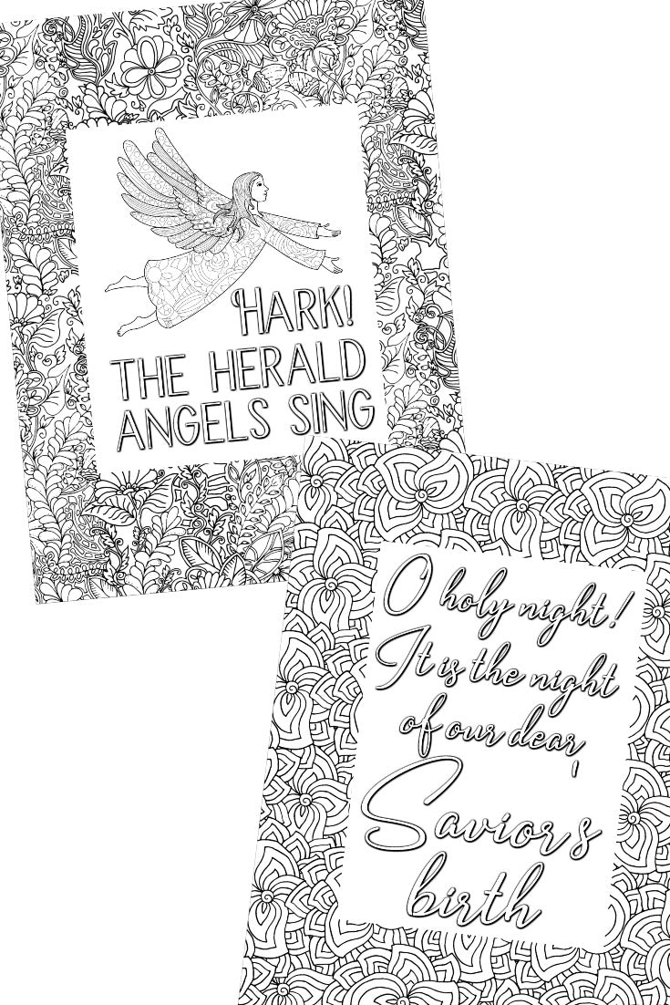 printable christmas coloring pages angels singing