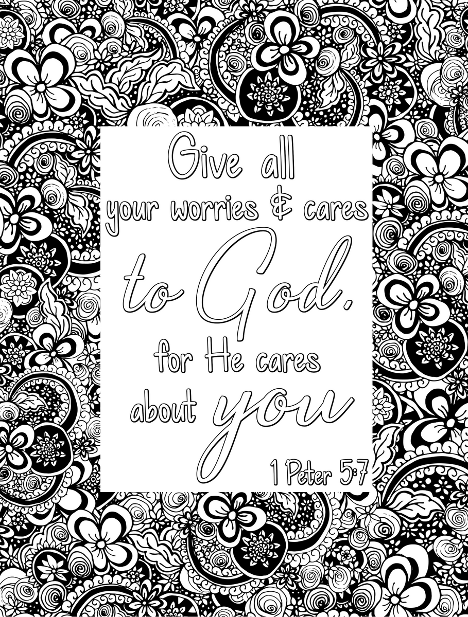 god cares for us coloring pages