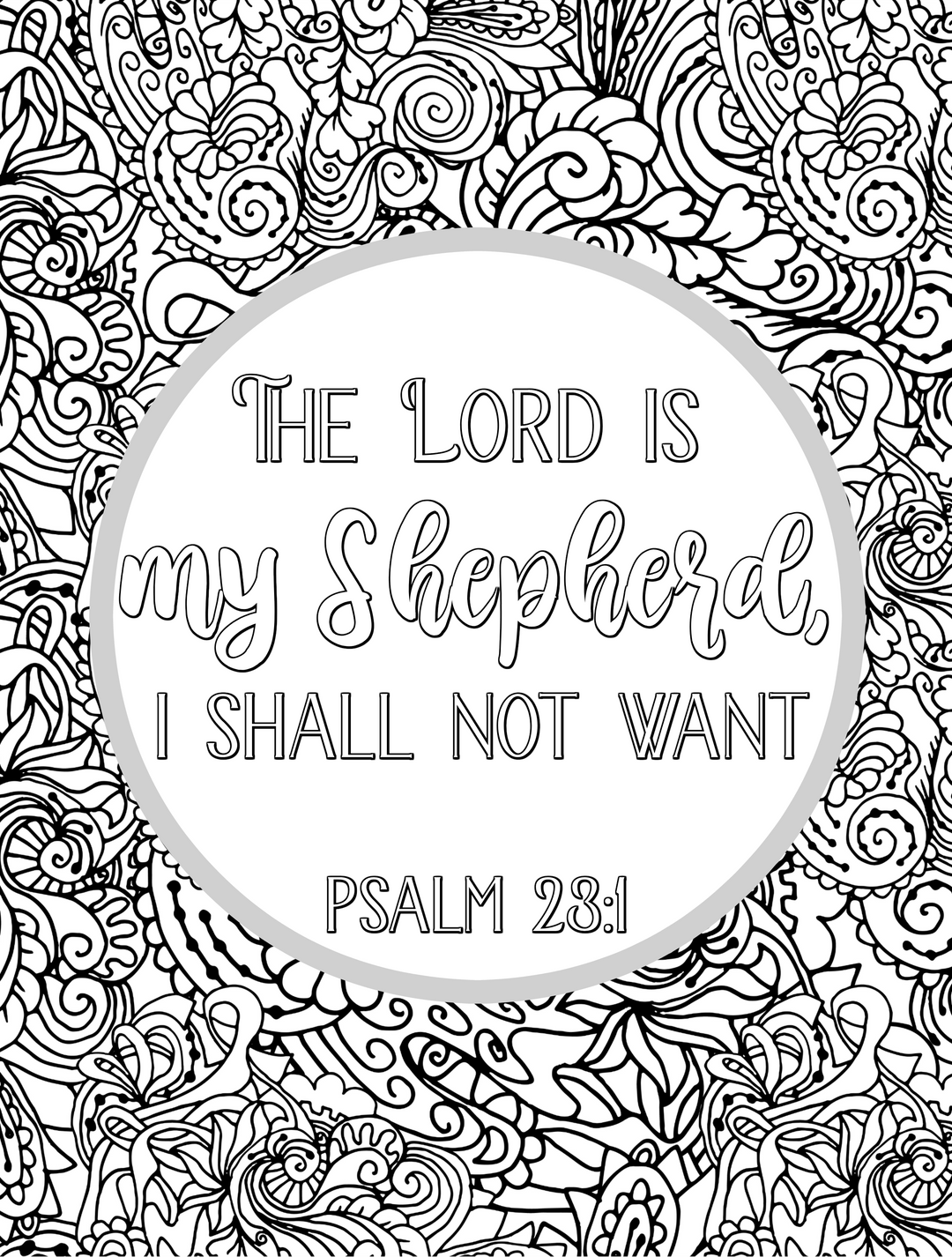 The Lord Is My Shepherd Scripture Coloring Page – A Divine Encounter Shop